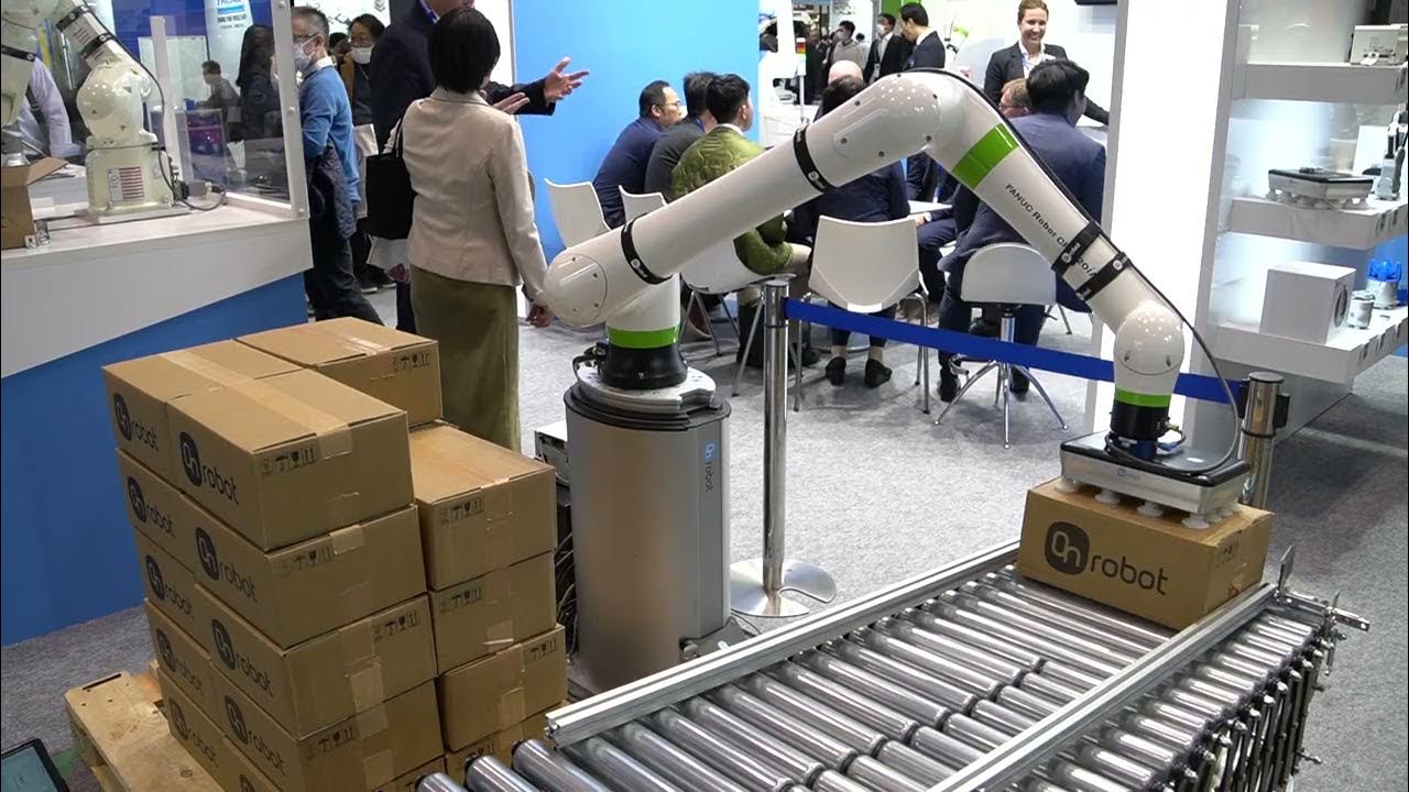 2023国際ロボット展 OnRobot「D:PLOY（デプロイ）」で動作するパレタイズロボット - YouTube