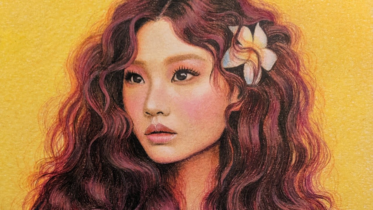 Drawing HoYeon Jung | Colored Pencils Portrait (#Shorts) - YouTube