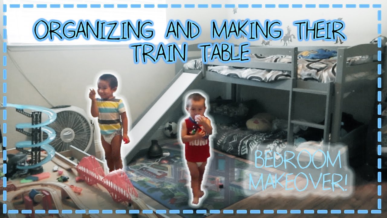Room Makeover / Organizing and Making the Train Table | Kids Room ...