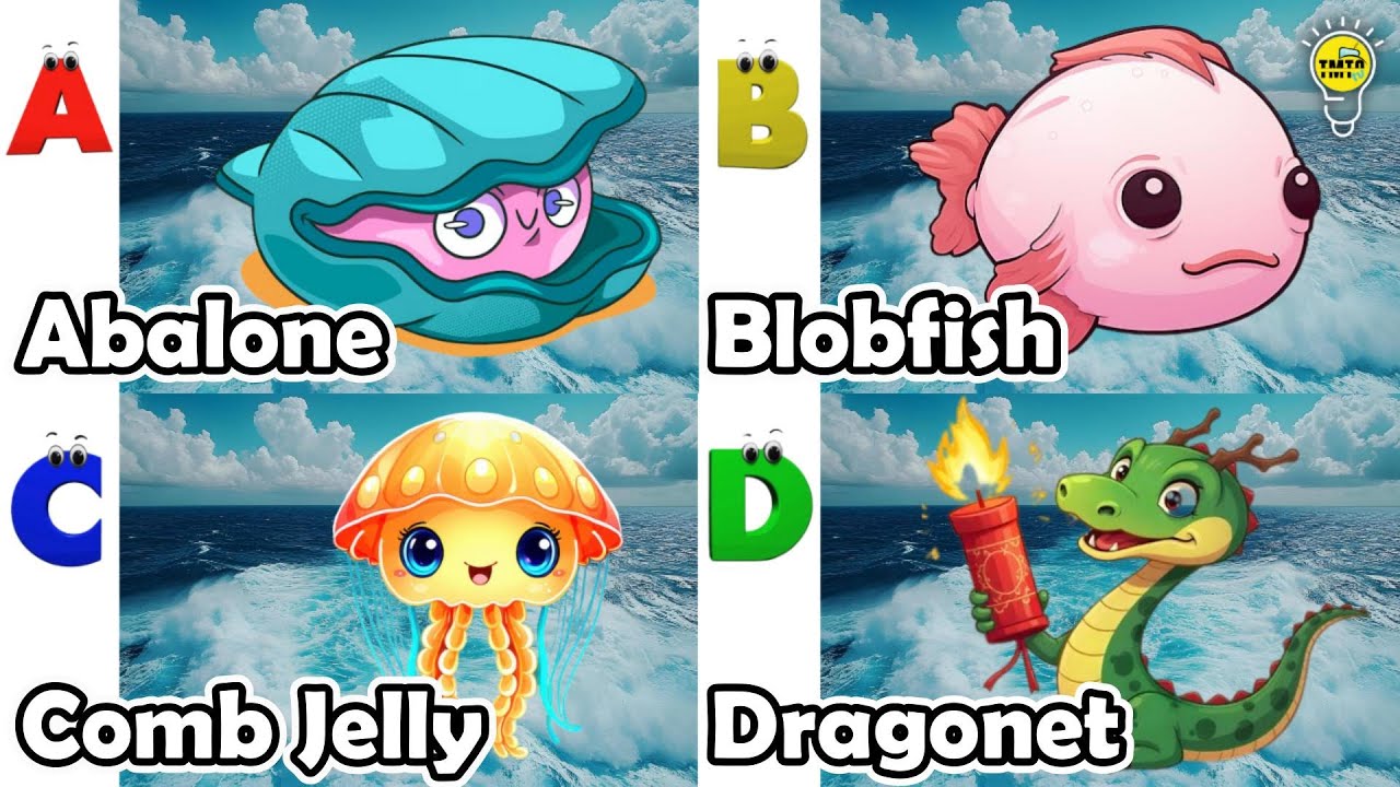 Learn Ocean Animal Names | ABC Sea Animals song | Most Popular Sea ...