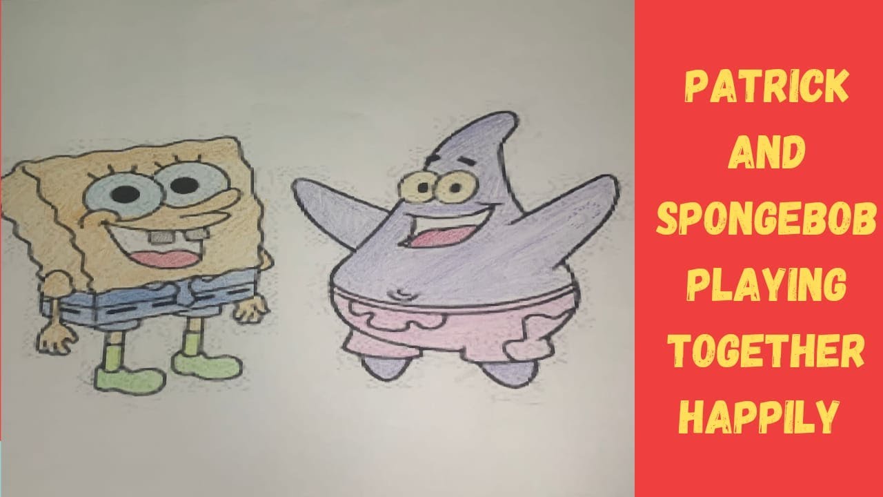 SPONGEBOB COLORING | PATRICK AND SPONGEBOB PLAYING TOGETHER HAPPILY ...