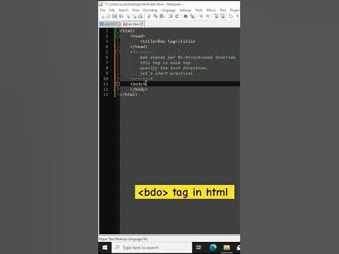 bdo tag in html. bdo tag. #coding #code #html #htmltags - YouTube
