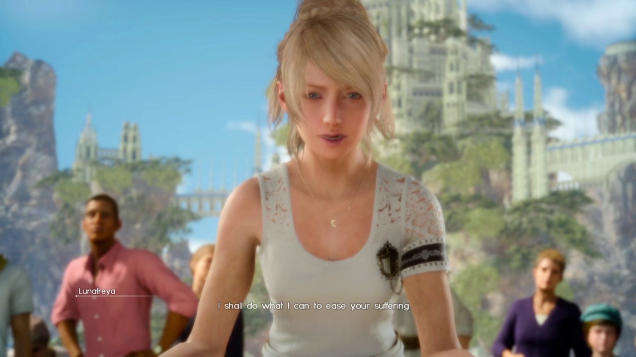 FINAL FANTASY XV : Luna heal people - YouTube