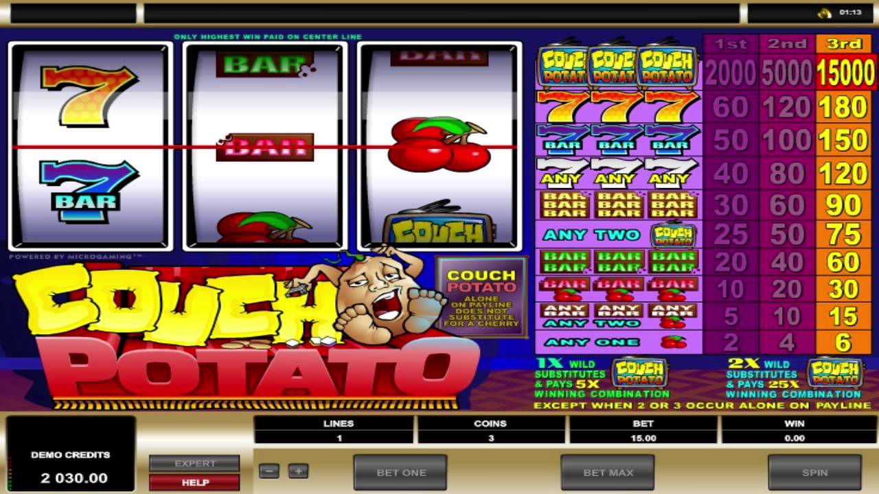 Free Couch Potato slot machine by Microgaming gameplay ★ SlotsUp - YouTube