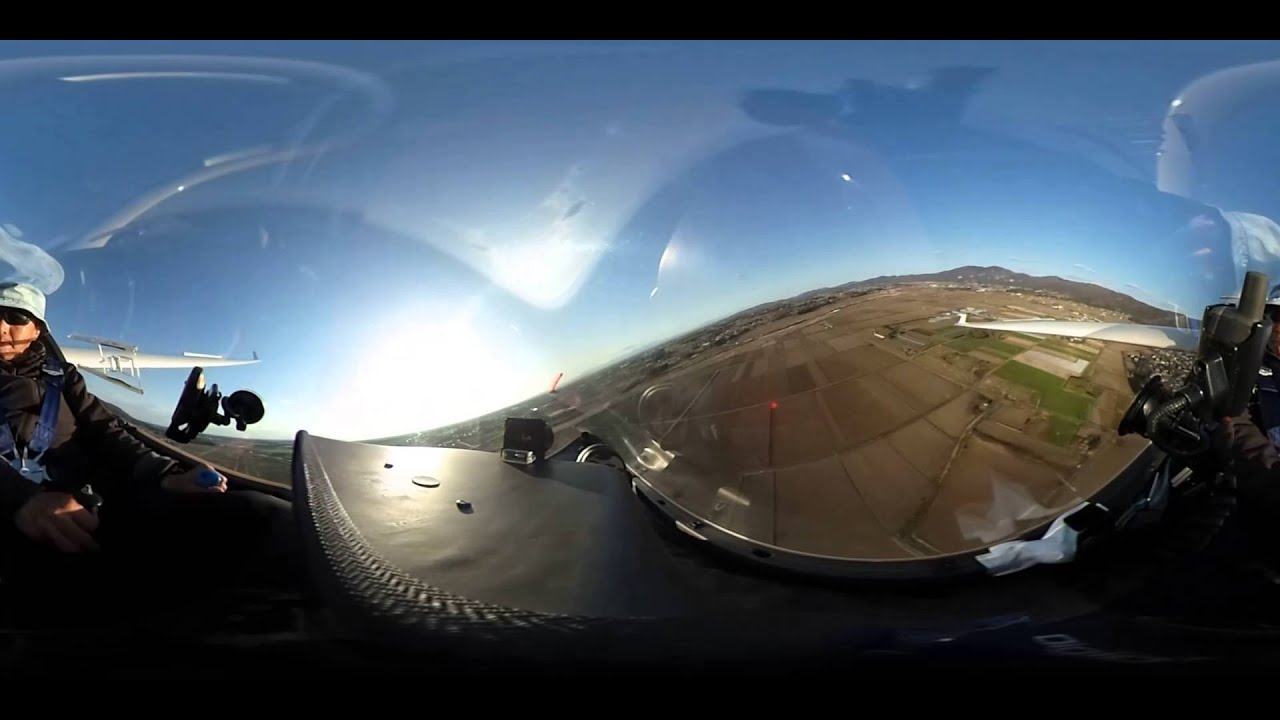 360° glider cockpit view "Landing" 25-03-2016 - YouTube