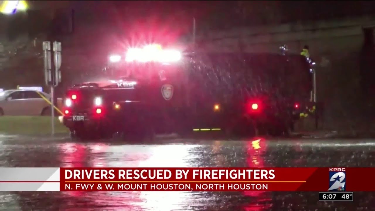 Firefighters use new high-water vehicles to rescue stranded drivers ...