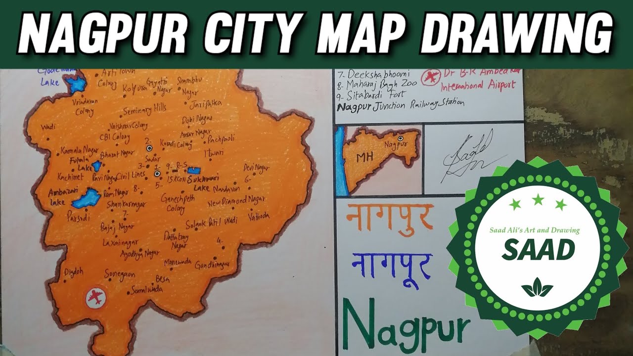 How to draw Nagpur city map SAAD - YouTube