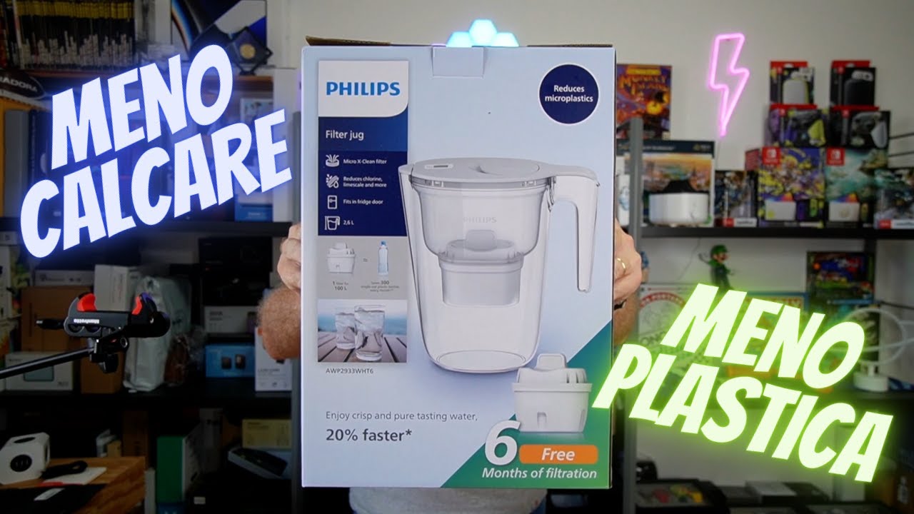 Philips caraffa filtrante per acqua con meno impurità e calcare e meno ...