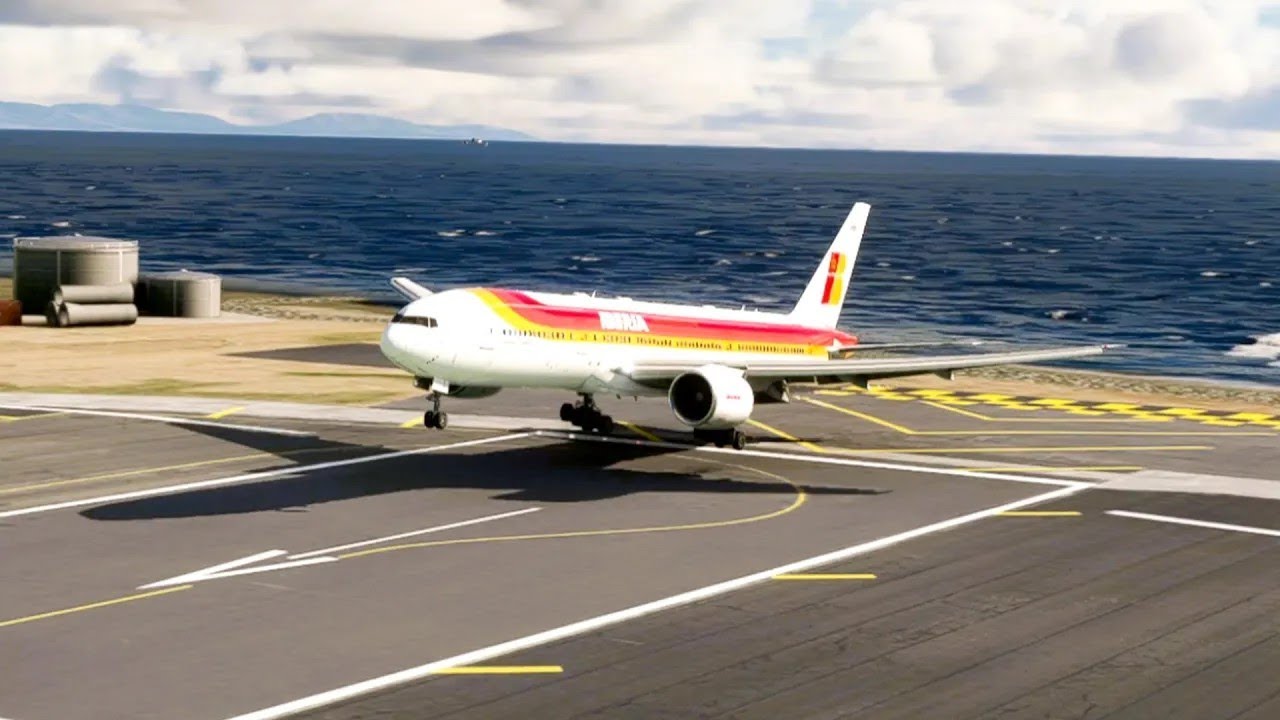 Enjoy the beautiful view of the plane when landing at the airport live ...