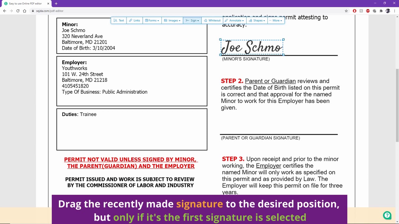 How To Apply for and Sign a Work Permit - YouTube