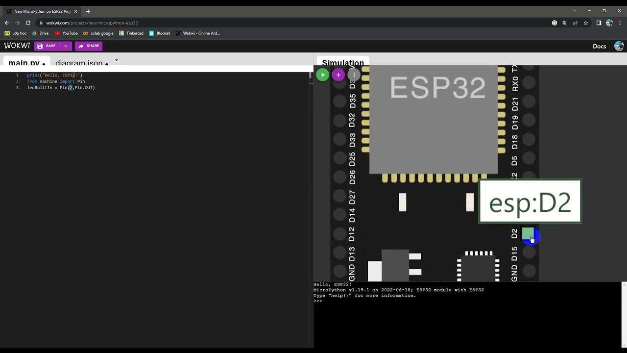 Micropython Với Esp32 Bài 1 Nhấp Nháy Led đơn Giản Youtube