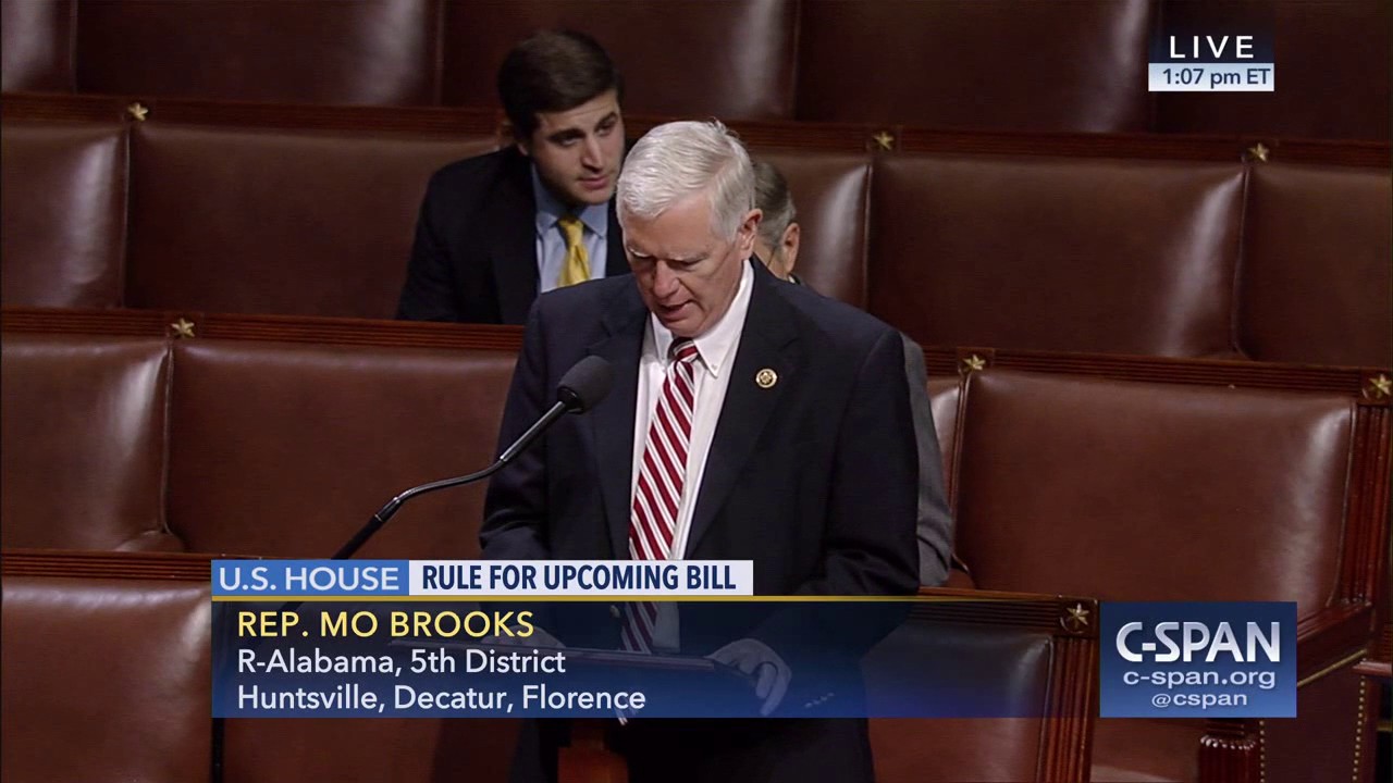 Rep. Brooks speaks on the House floor in support of the Thin Blue Line ...