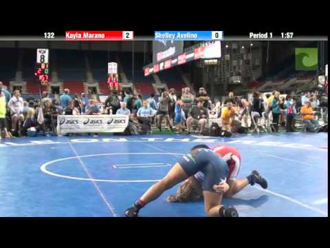 132 lbs. QF - Kayla Marano (OK) vs. Shelley Avelino (CA) - YouTube