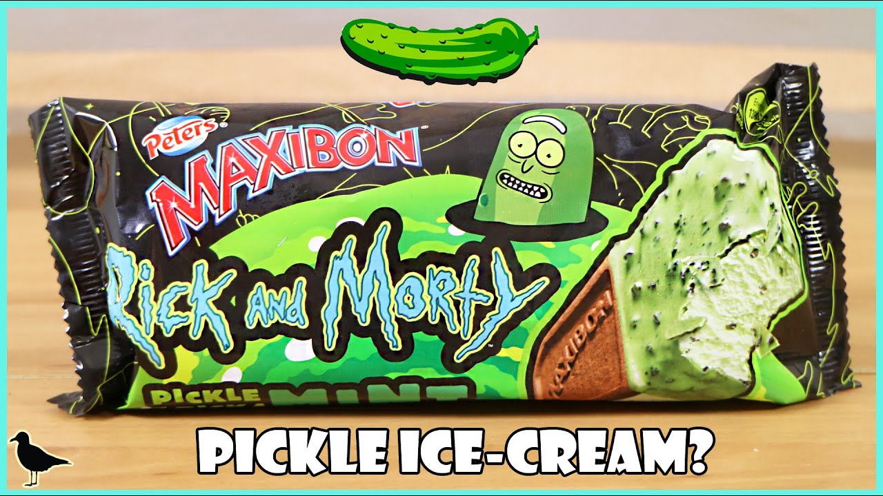Rick & Morty Maxibon Pickle Rick Mint Ice Cream Food Review! | Birdew ...