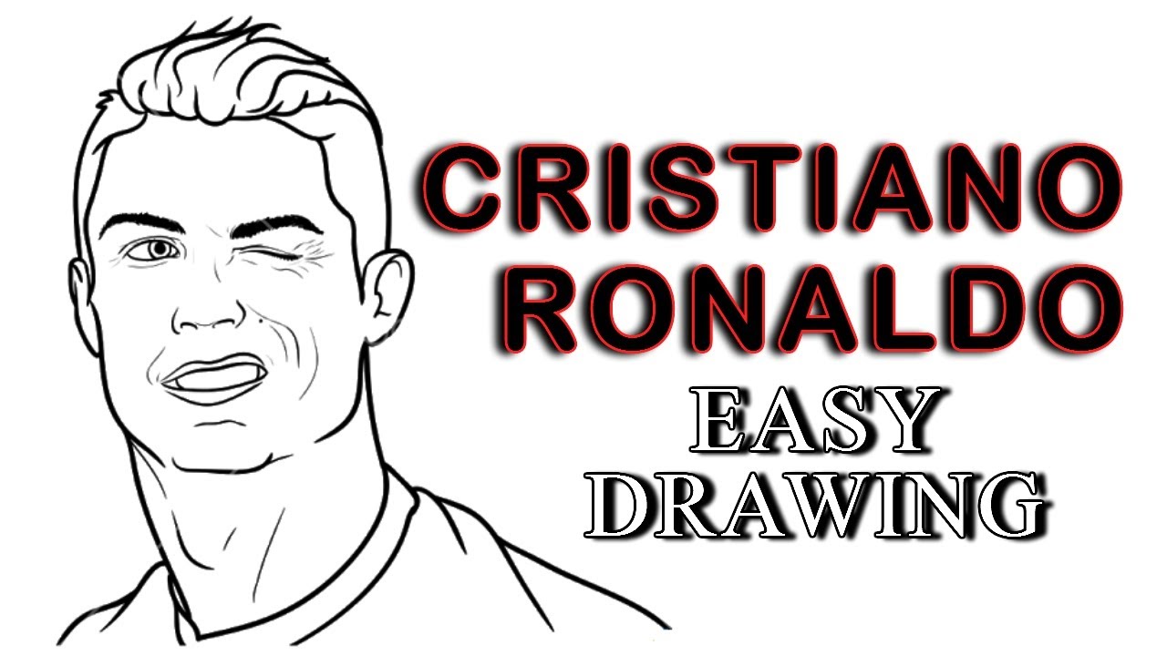 How to Draw Cristiano Ronaldo | Easy Ronaldo Drawing Winking Eye Step ...