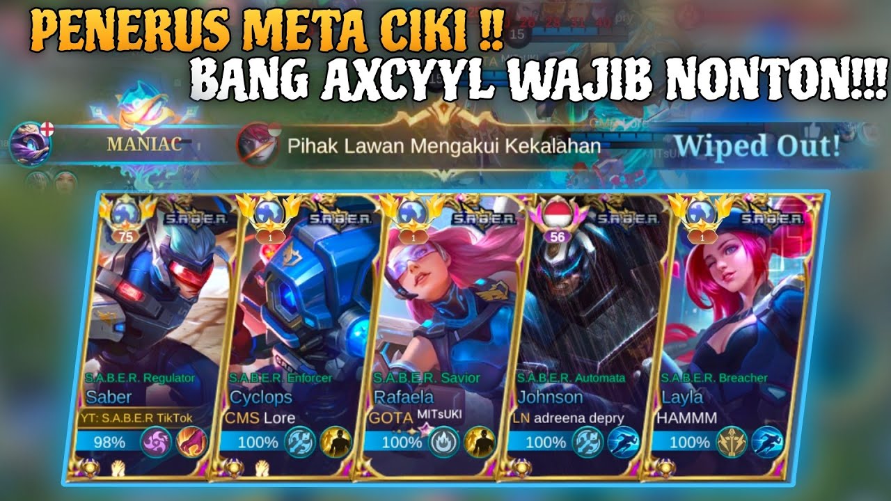 BANG @axcyyljulian WAJIB NONTON META CIKI TOP GLOBAL SABER | PENERUS ...