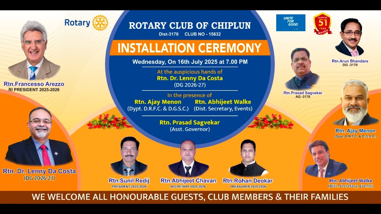 ROTARY CLUB OF CHIPLUN Installation Ceremony LIVE - YouTube