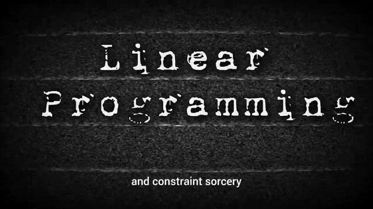 Linear Programming - YouTube
