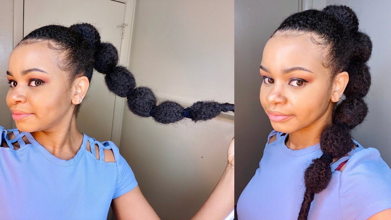 HOW TO| PUFF PONYTAIL| 2 EASY WAYS TO MAKE POMPOM PONYTAIL WITH MARLEY ...