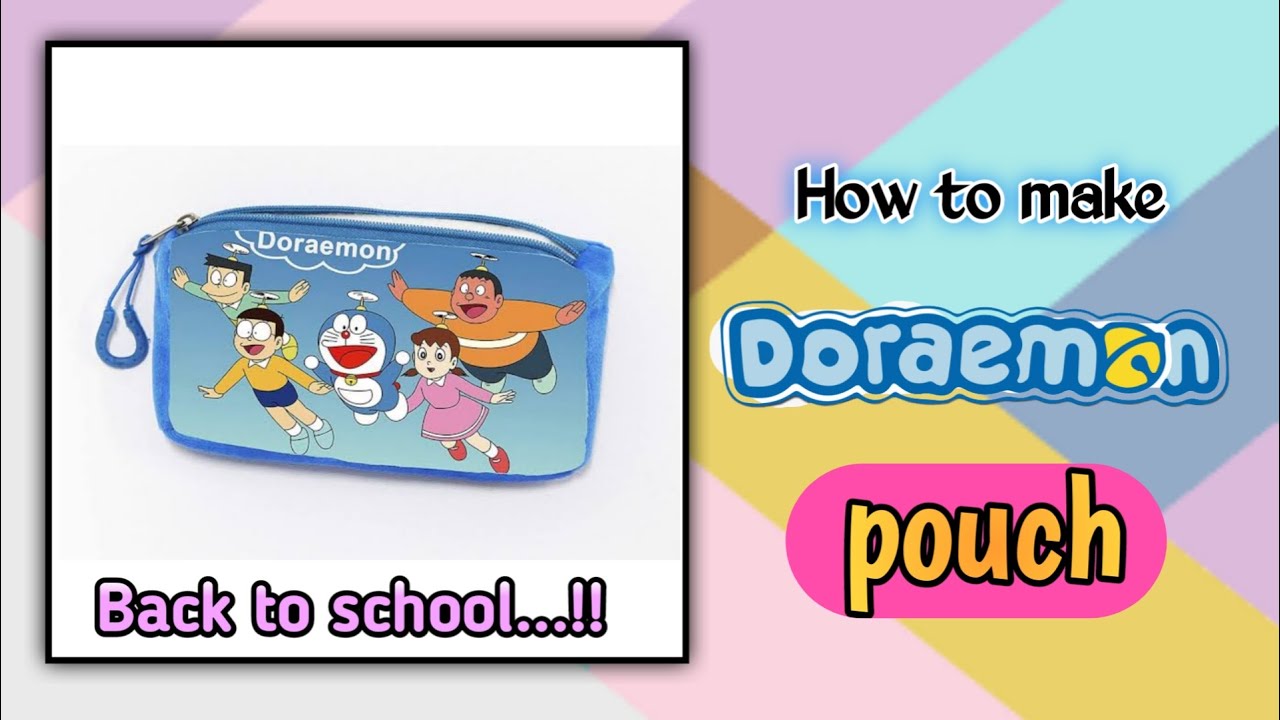 How to make doraemon pouch at home | homemade doraemon pouch - YouTube