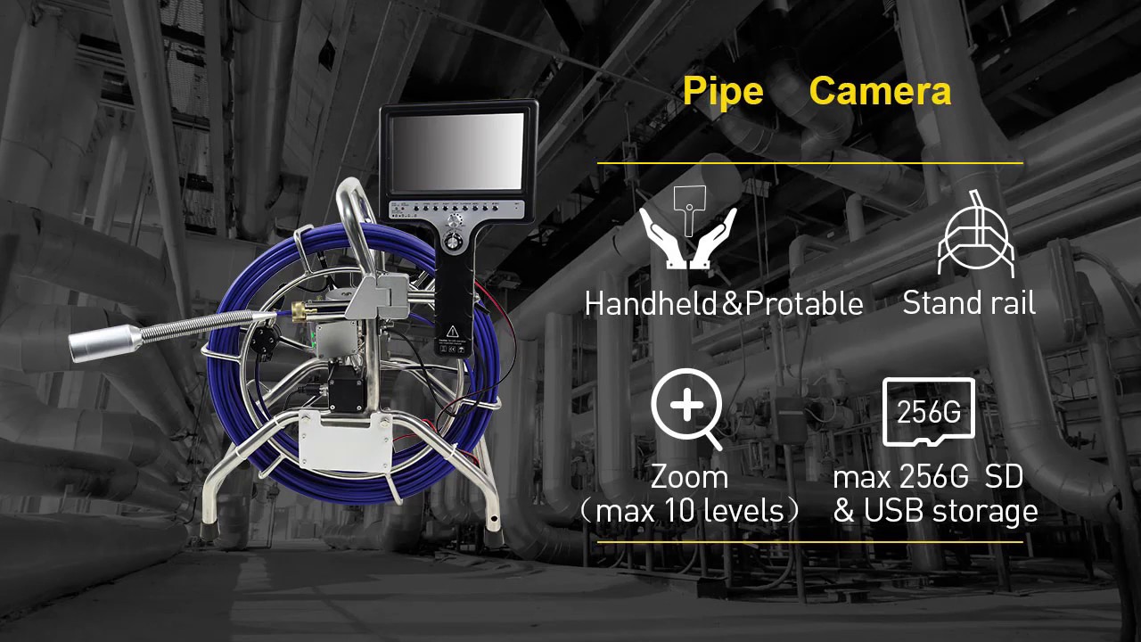 WOPSON Unique Handheld Pipe Inspection Camera for 70 to 300mm pipelines ...