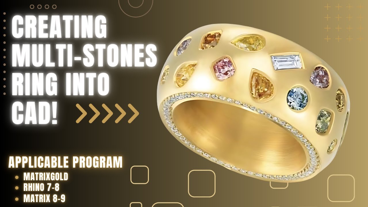 Creating Multiple Stones Ring Design into CAD | Tutorial on MatrixGold ...