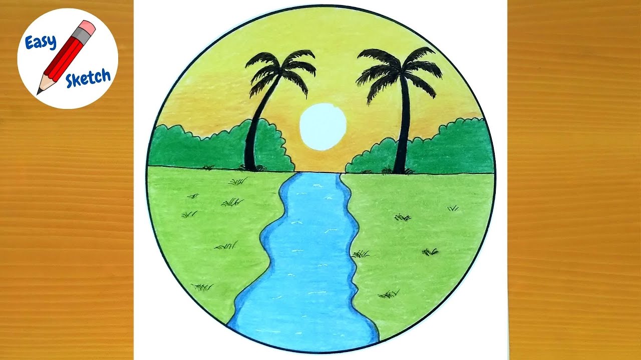 How To Draw: Beautiful Nature View - YouTube