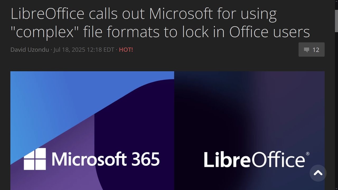 Libreoffice Calls Out Microsoft For Using Complex File Formats To