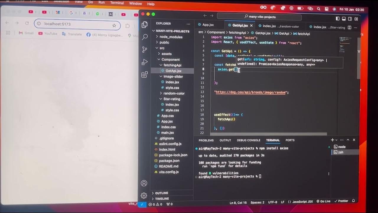 Getting data from API using axios - YouTube