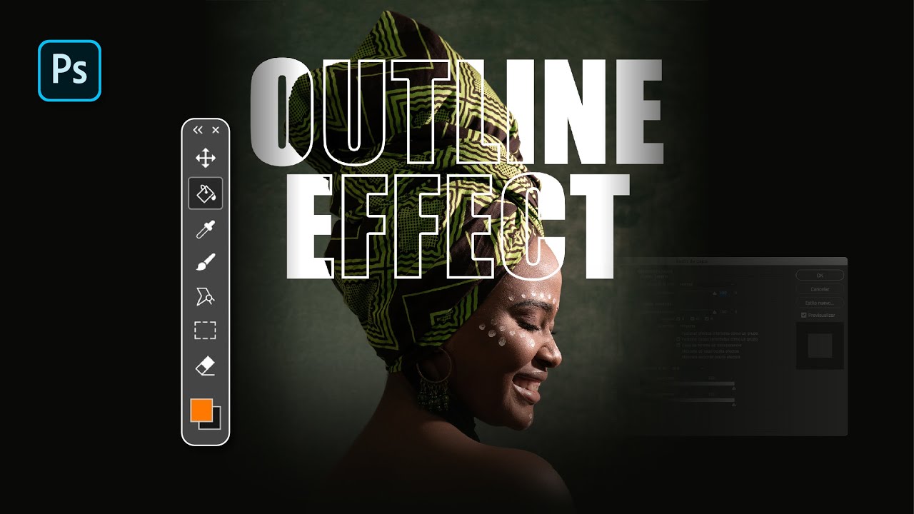 Como poner un TEXTO SIN RELLENO en PHOTOSHOP | CONTORNO EN TEXTO ...