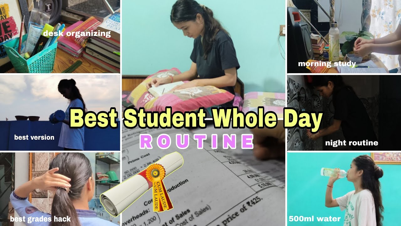 BEST STUDENT WHOLE DAY ROUTINE⛅/Study Desk Organizing, Study Hacks, A+ ...