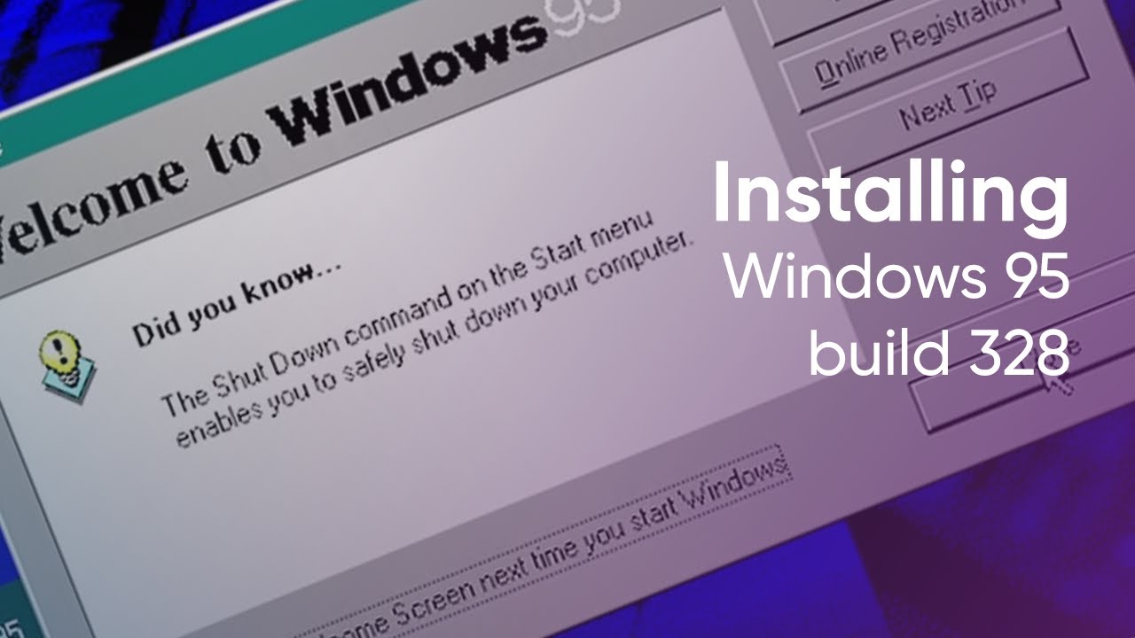 Installing Windows 95 build 328 - YouTube