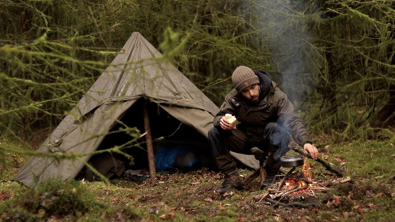 2 DAY SOLO BUSHCRAFT in an Enchanted Forest - Canvas Tent (MOSS FOREST ...