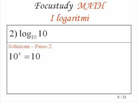 Logaritmi: semplici esercizi con soluzione - 4 - YouTube