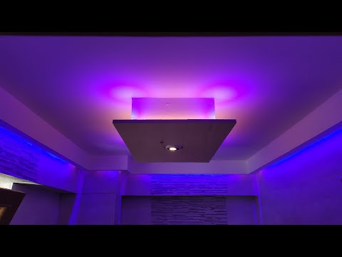 LED Lighting In Bathroom , Blue and Orange, simple D.I.Y project