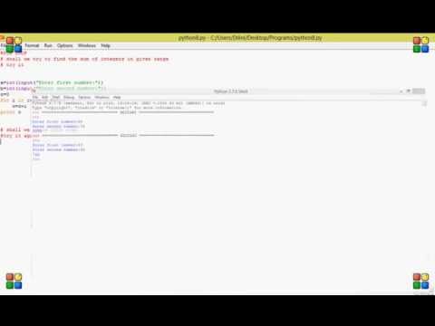How to find the sum of integers between given range For loop part 6-Python - YouTube