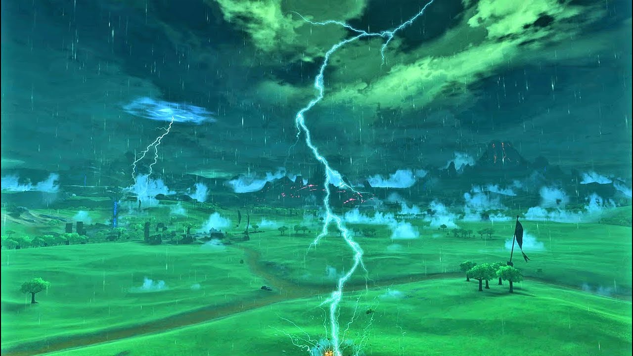 Zelda Ambience | Hyrule Landscape from the Sky | Breath of the Wild 4K ...