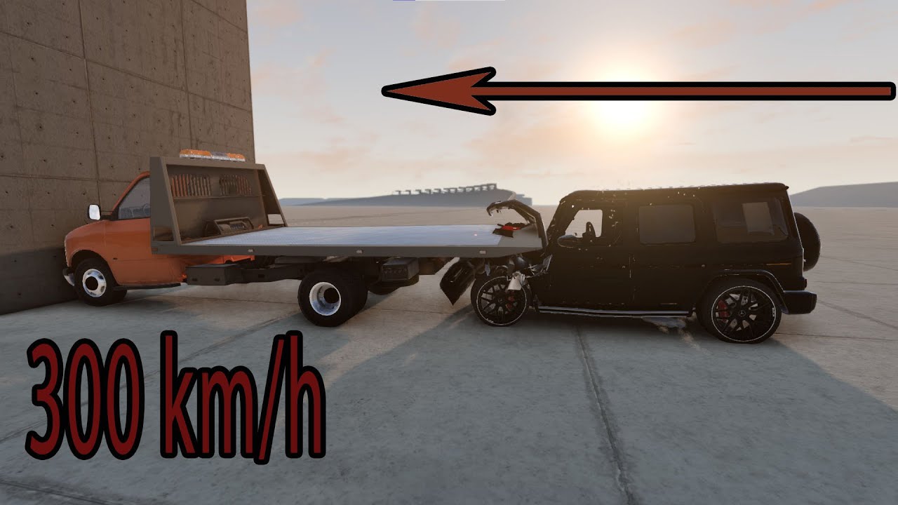 Tow Truck vs Mercedes-Benz G-Class Brabus 300 km/h - BeamNG.drive - YouTube