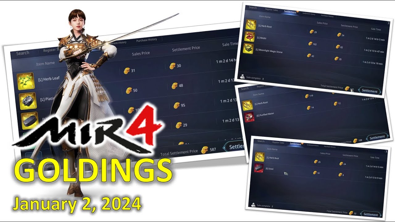 MIR4 EASY GOLDINGS (POWER OF ALT) - January 2, 2024!! #mir4 #mir4global ...