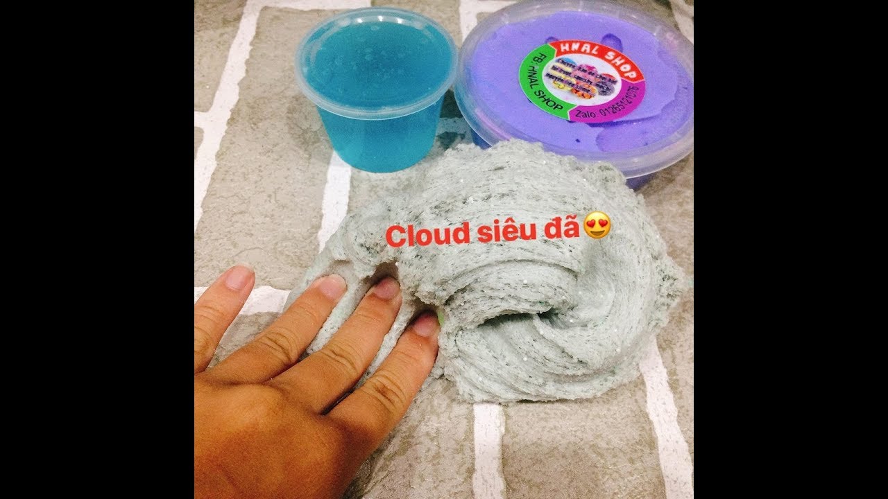 Review cloud, clear, butter slime mình làm ️ - YouTube