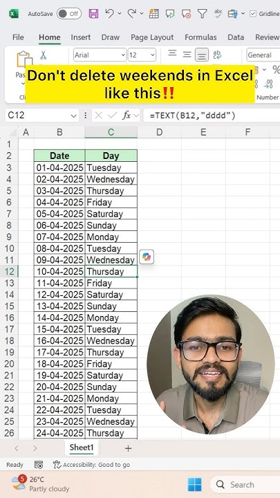 Don't Delete Weekends in Excel like this‼️Instead Use Amazing Trick #excel #exceltips #shorts ...
