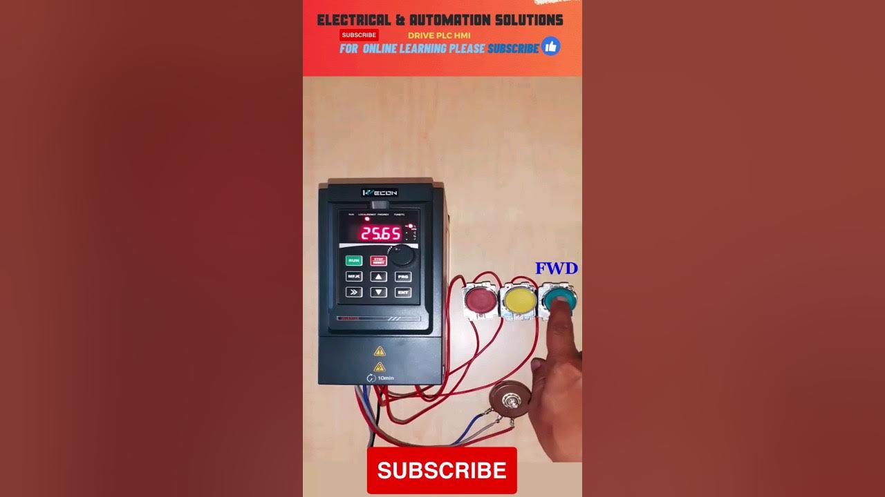 VFD-Variable frequency drive 3 Wire Connection VFD Reverse forward connection by push button # ...