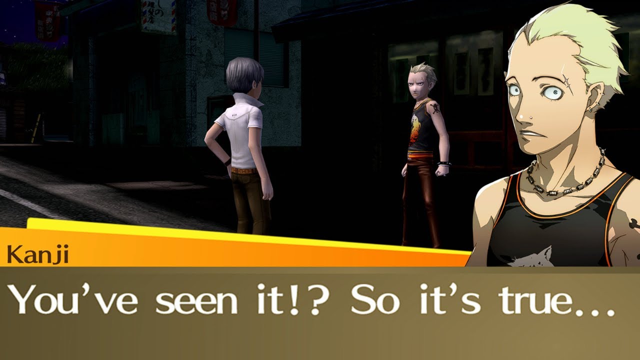 Persona 4 Golden - Kanji Asks if The Samegawa's Guardian is Real - YouTube