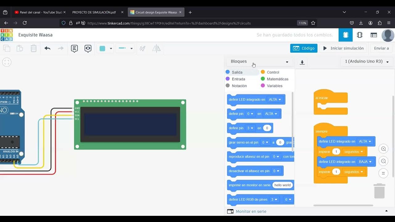 Introducción a TinkerCAD Proyecto Básico de Mensaje en Pantalla LCD I2C ...