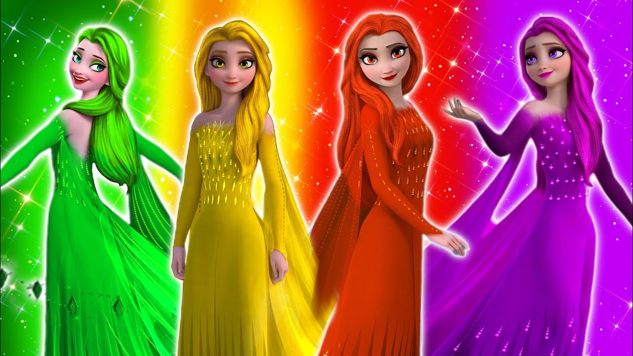 🌈 Disney Princess Elsa Frozen Rainbow transformation|| Princess glow up ...