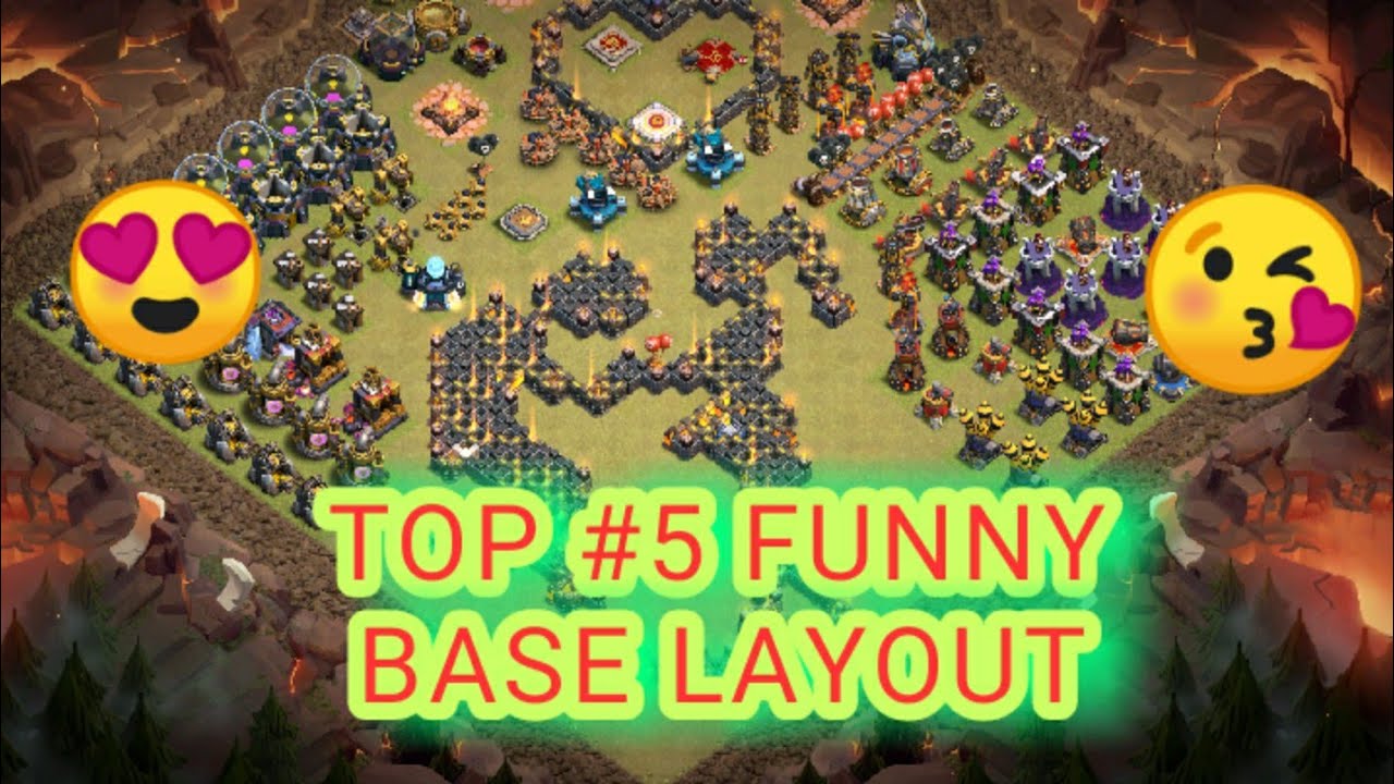 Clash of clans, FUNNY Base, Troll Base, Fun bases, Th13 funny base, Top ...