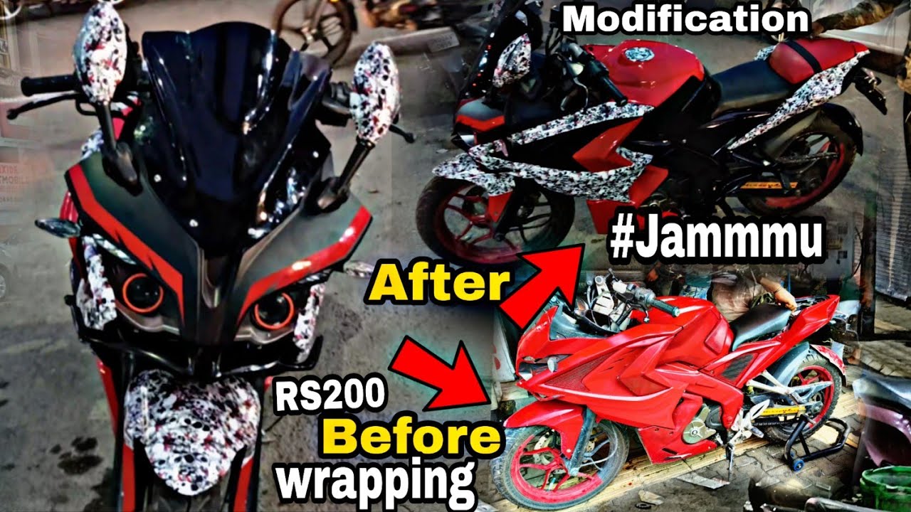 Bajaj Rs200 wrap one in India 💥 | *red and black* | Rs 200 modified ...