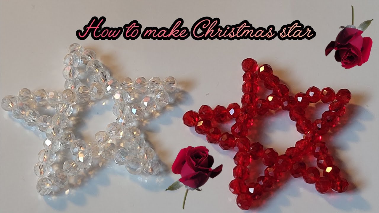 How to make Christmas star | Christmas star decorations ideas | Beaded ...