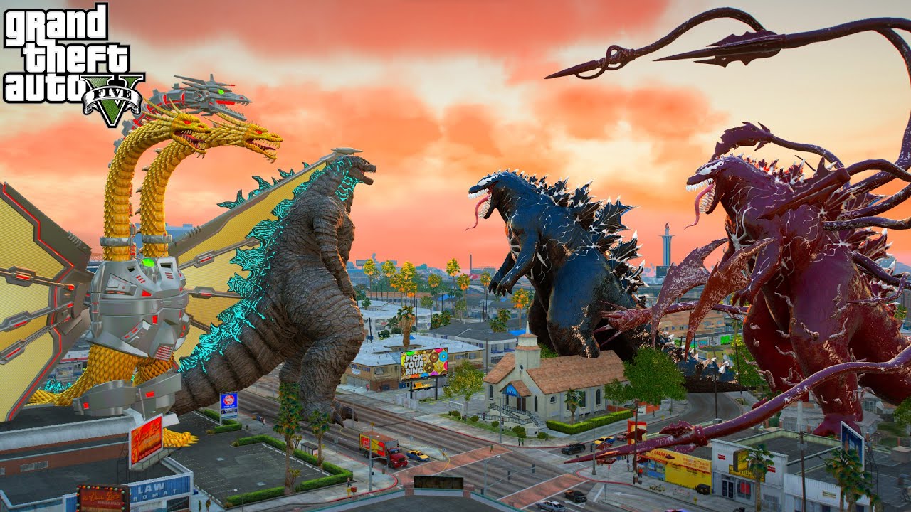 Venom Godzilla and Carnage Godzilla vs Legendary Godzilla and Mecha ...