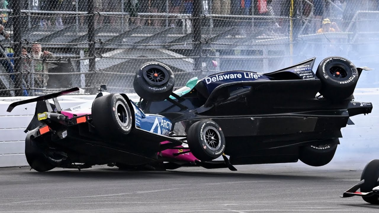 2024 Marcus Ericsson & Tom Blomqvist airborne crash @ Indianapolis ...